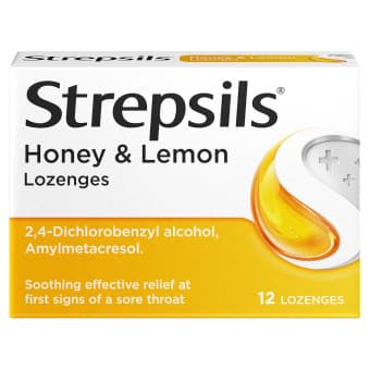 Strepsils Honey & Lemon Lozenges 12pk | Cold & Flu - B&M
