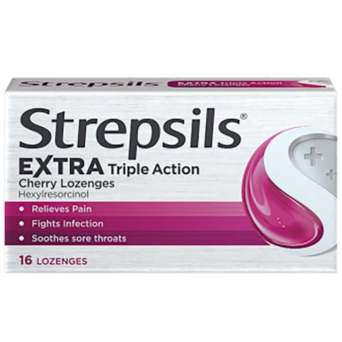 Strepsils Cherry Lozenges 16pk | Cold & Flu Medicine - B&M