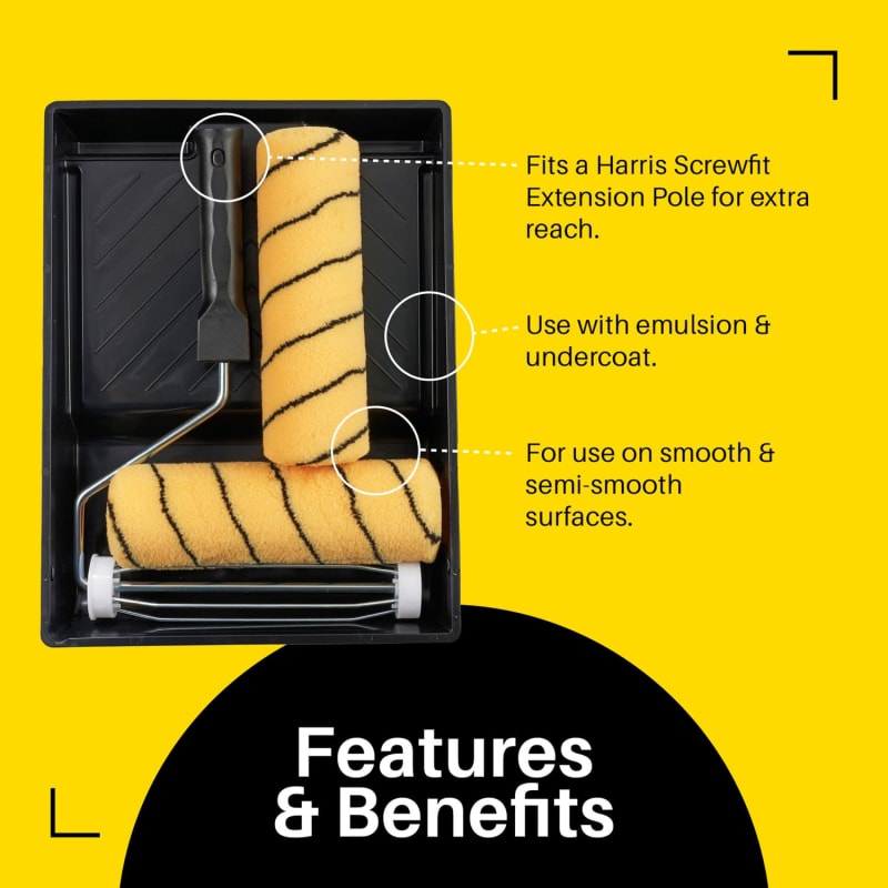 Harris Contractor 9" Tiger Stripe Roller Set | Decorating Tools | B&M