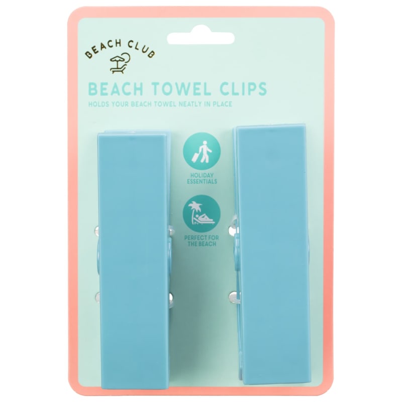 Beach Towel Clips 2pk - Blue | Holiday Accessories - B&M Stores