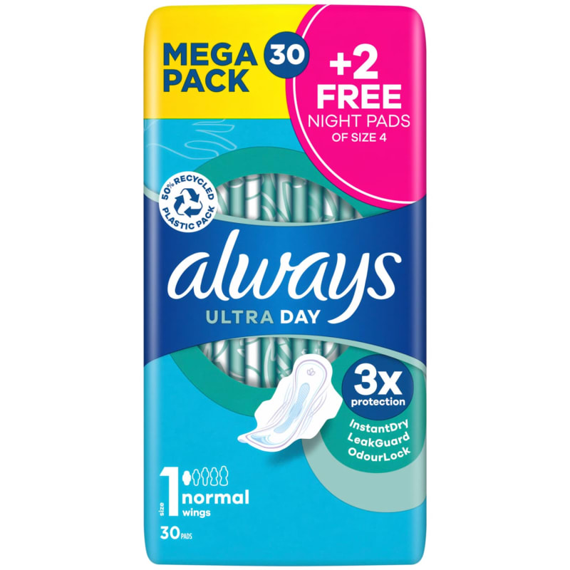 Always Ultra Day Mega Pack 30pk | Feminine Care | B&M Stores