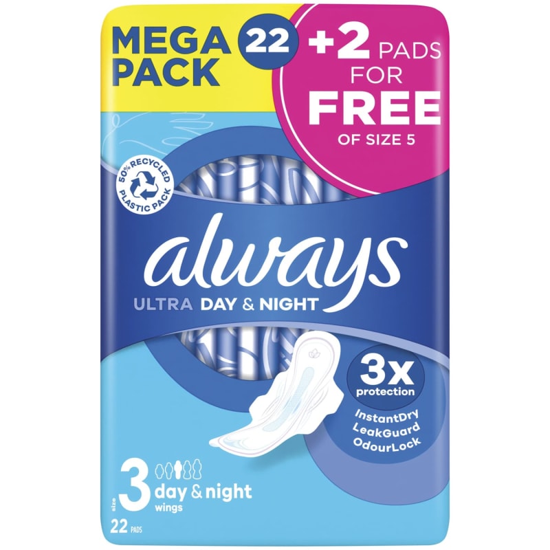 Always Ultra Day & Night Pads 22pk | Feminine Care | B&M Stores