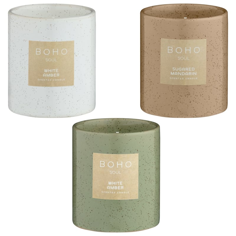 Ceramic Wax Candle - Violet & Sandalwood | Candles & Diffusers - B&M