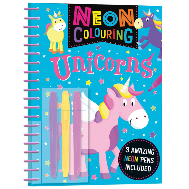 Neon Colouring Book - Unicorns | Toys & Games - B&M Stores