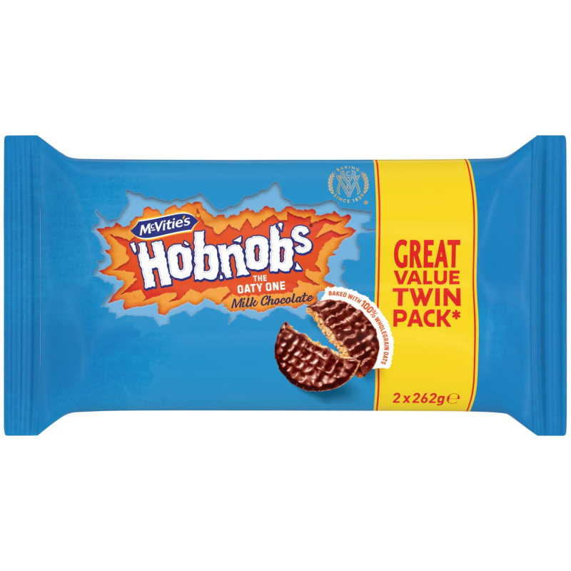 McVitie's Milk Chocolate Hobnobs 2 x 262g | Biscuits | B&M