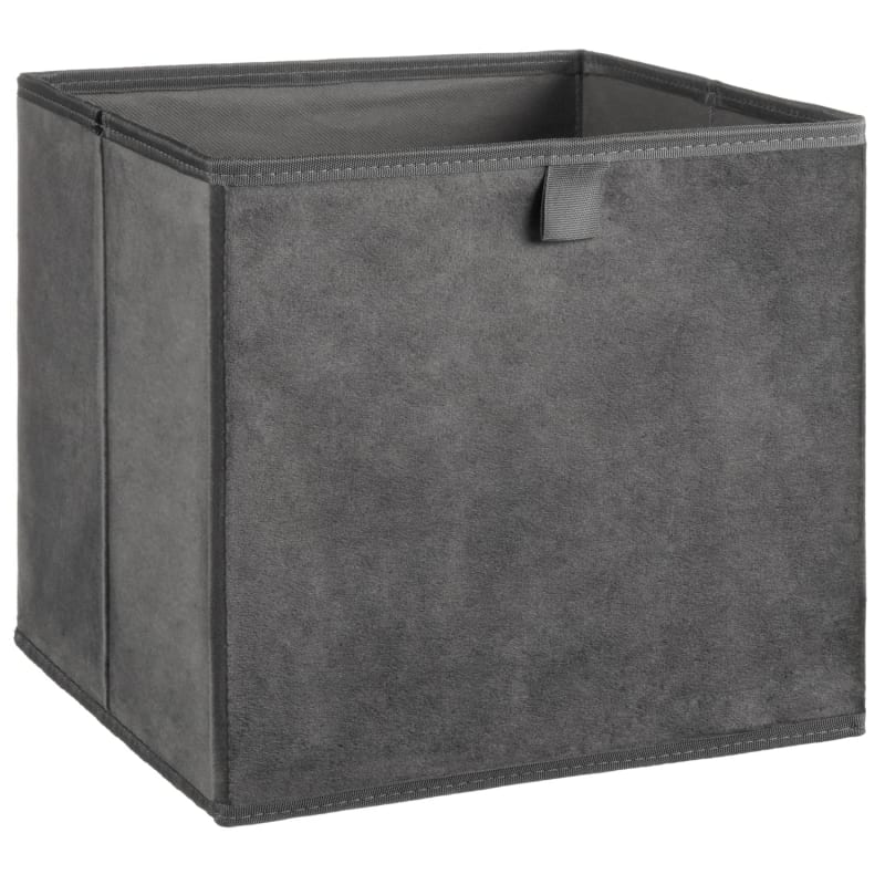 Lokken Velvet Effect Storage Cubes 2pk - Grey | Storage Boxes | B&M