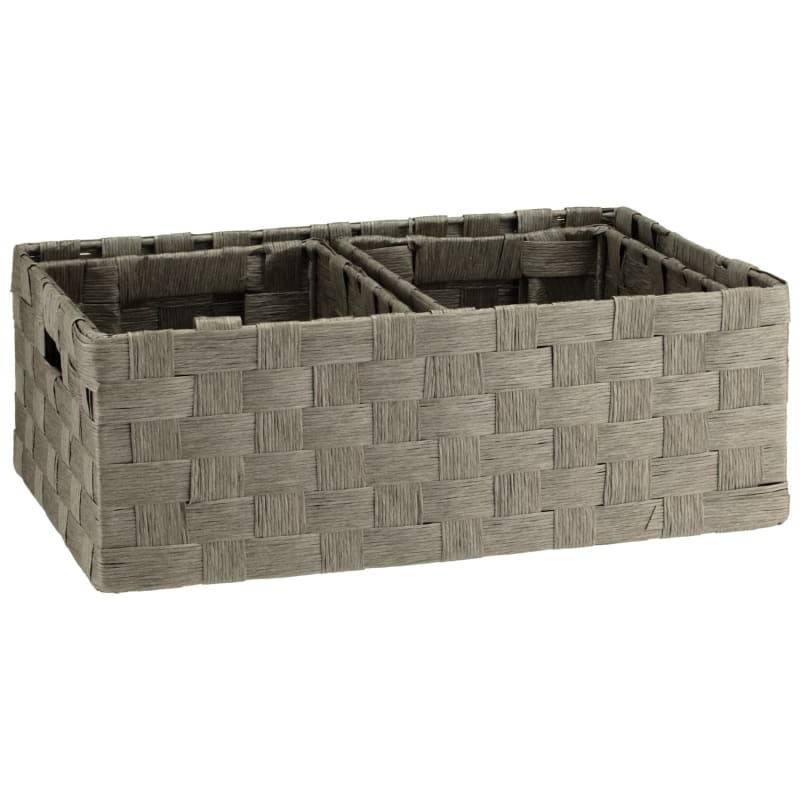 Caen Set Of 3 Paper Rope Baskets - Grey | Baskets | B&M Stores