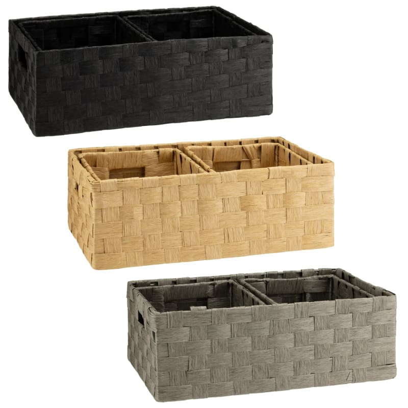 Caen Set Of 3 Paper Rope Baskets - Grey | Baskets | B&M Stores