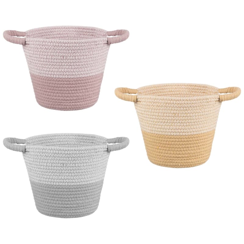 Two Tone Rope Basket - Grey | Baskets | B&M Stores