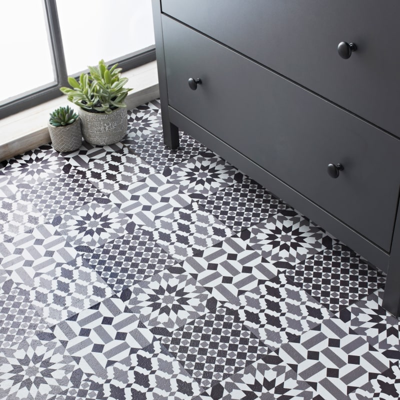 Self Adhesive Moroccan Mosaic Effect Vinyl Floor Tile 11pk | B&M