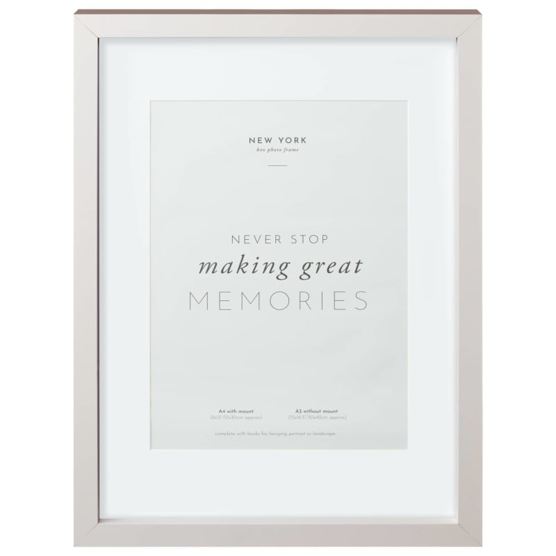 A4 New York Box Photo Frame - Grey | Home Accessories - B&M