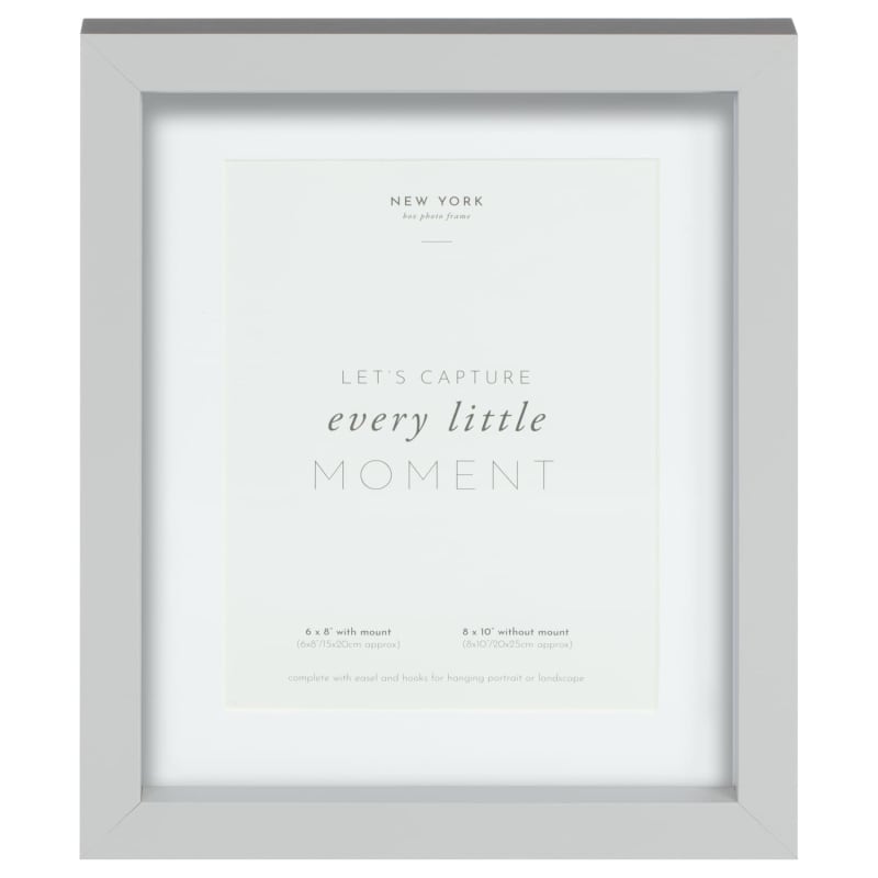 New York Box Photo Frame - 6 x 8" - Grey | Home Accessories - B&M
