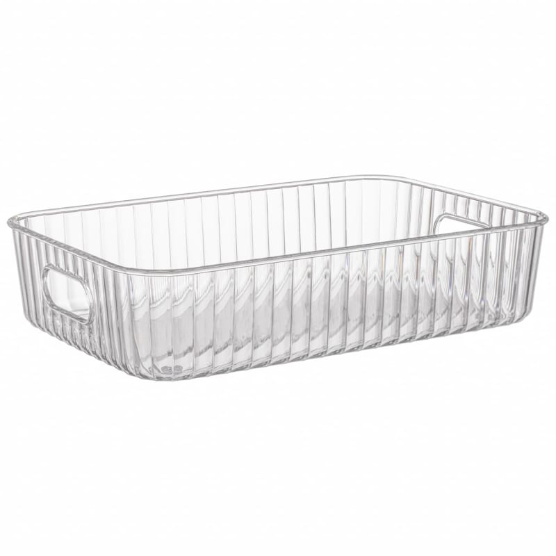 Ribbed Clear Storage Tray | Storage Tubs | B&M Stores