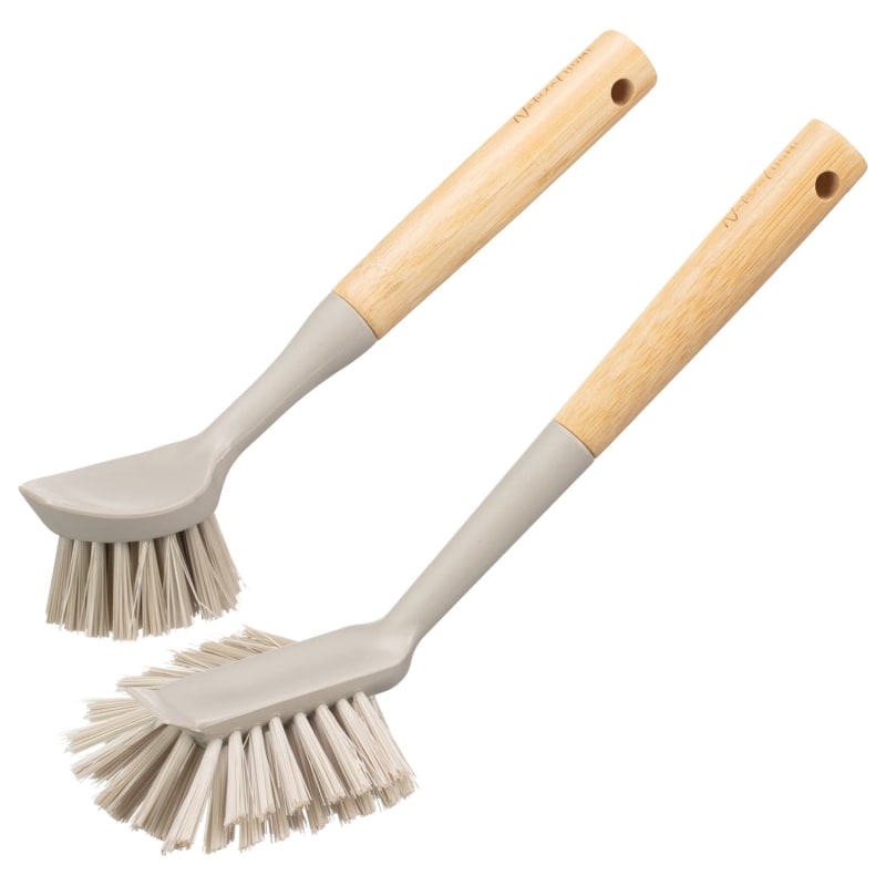 Bamboo Dish Brushes 2pk - Grey | Kitchen Accessories | B&M Stores