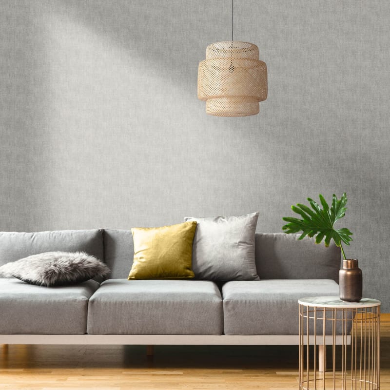 Linen Texture Grey Wallpaper | Wallpaper | B&M Stores