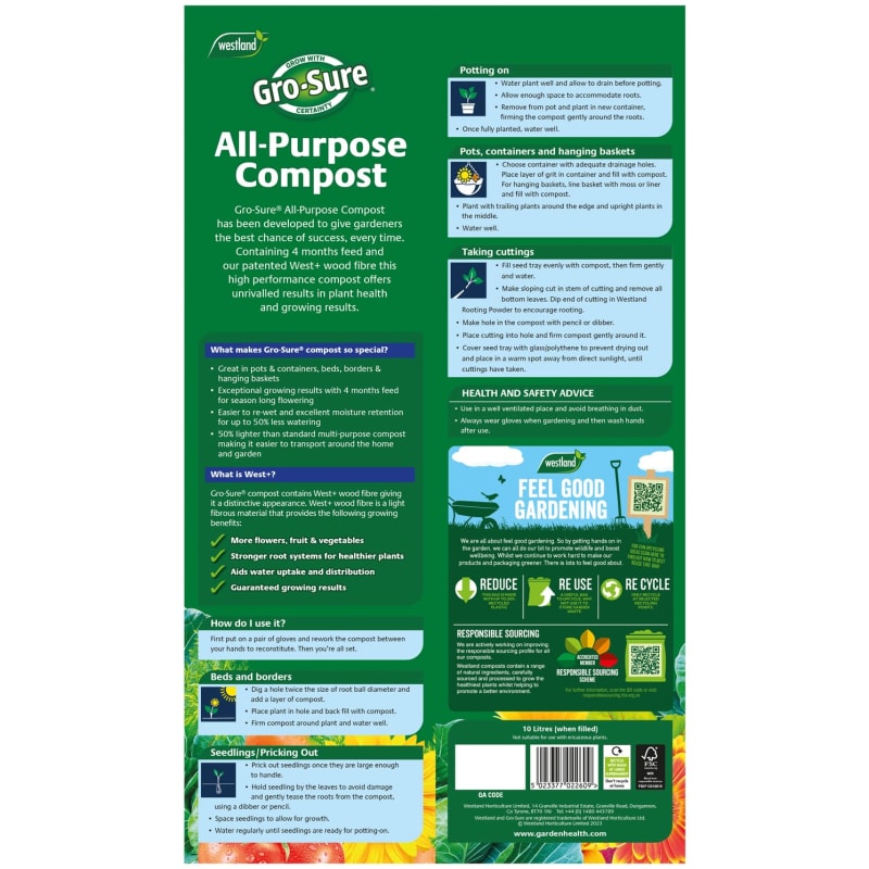 Westland Gro Sure All Purpose Compost 10L | Compost & Bark | B&M