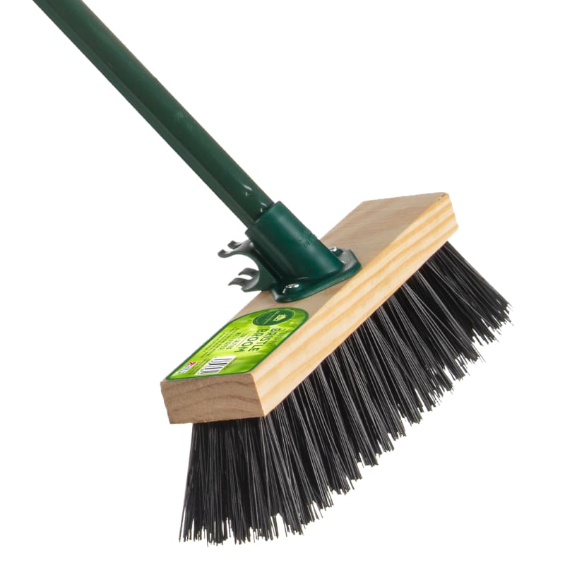 Tough PVC Bristle Wooden Broom | Outdoor Brooms & Brushes - B&M