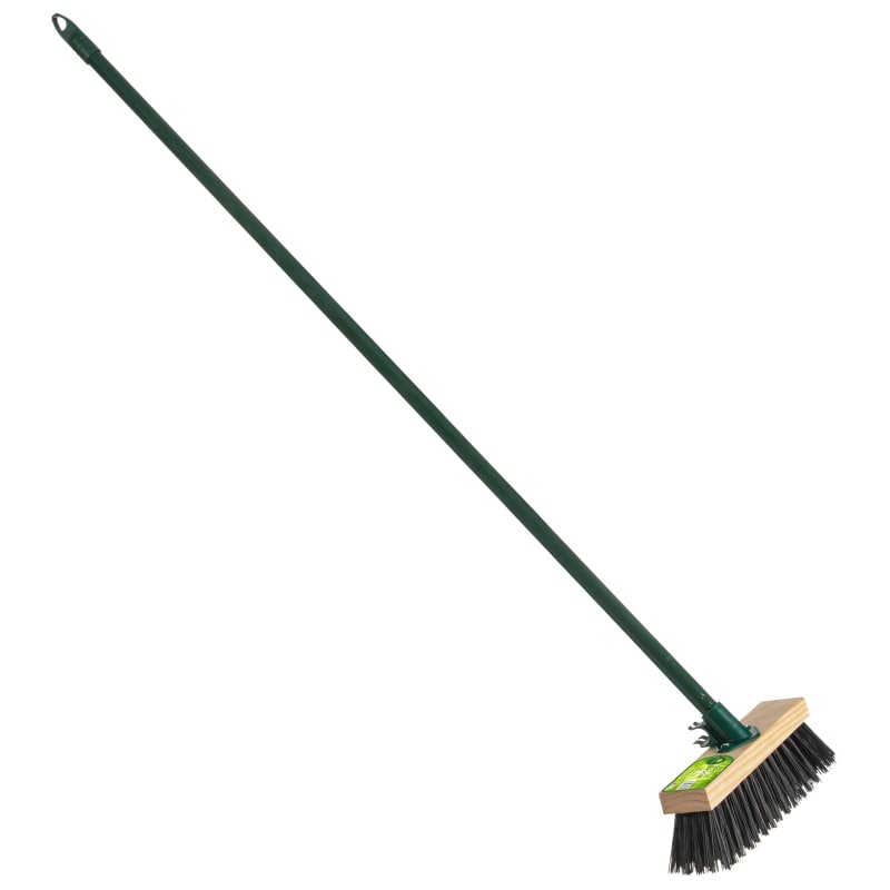 Tough PVC Bristle Wooden Broom | Outdoor Brooms & Brushes - B&M