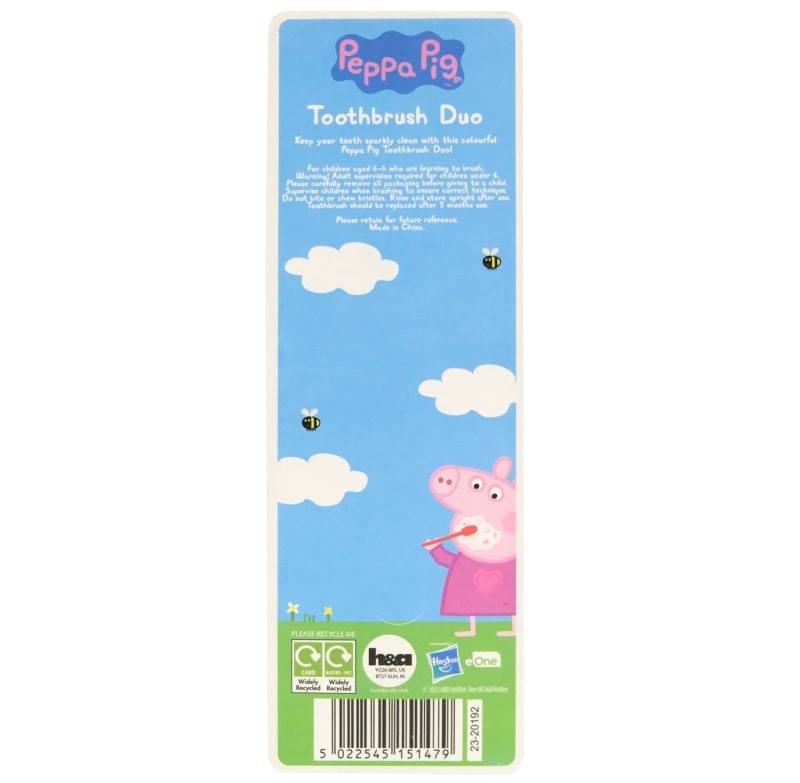 Peppa Pig Toothbrush 2pk | Toothpaste | B&M Stores