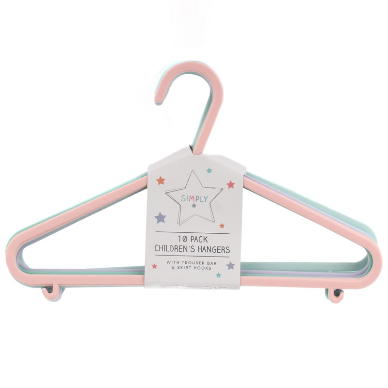 Simply Children's Hangers 10pk - Pink | Clothes Hangers - B&M