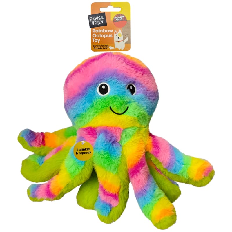 Paws & Tails Rainbow Octopus Toy | Dog Toys | B&M