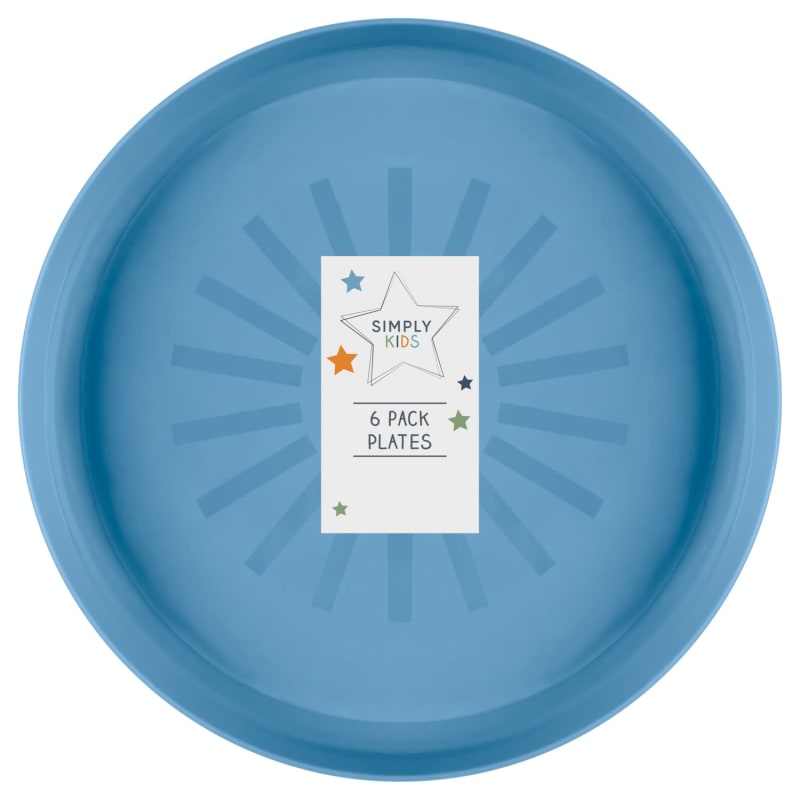 Simply Kids Colour Plates 6pk - Multicolour | Plates | B&M Stores