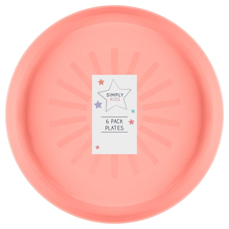 Simply Kids Colour Plates 6pk - Pastel | Plates | B&M Stores