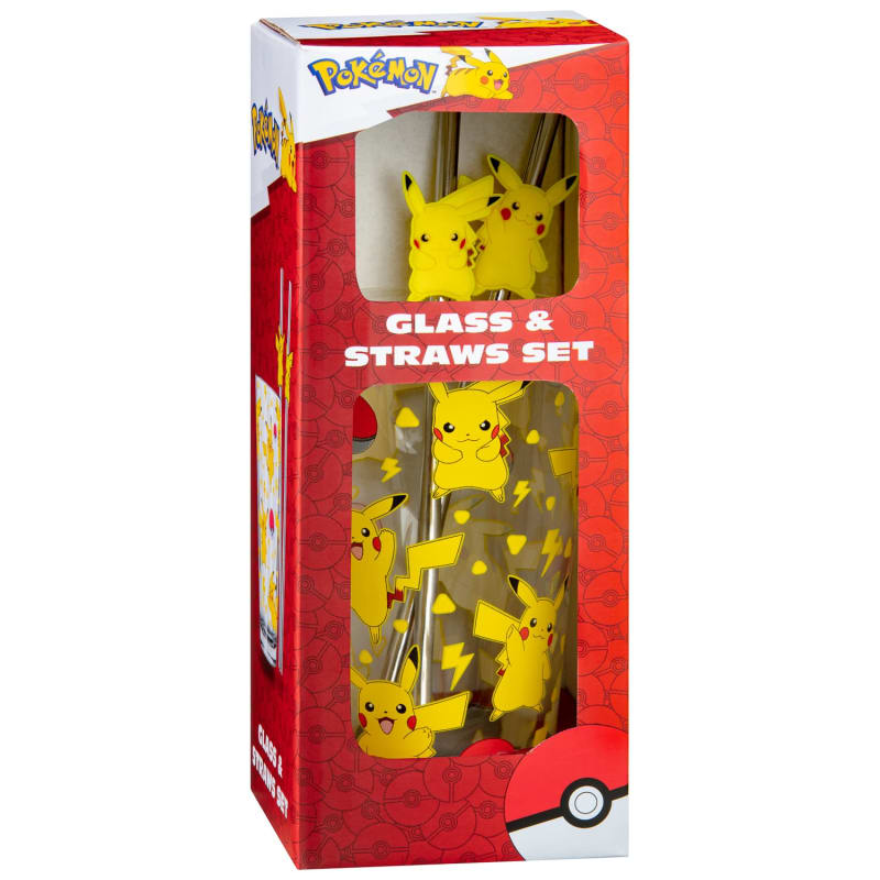 Pokémon Glass & Straw Set | Licensed Gifts | B&M