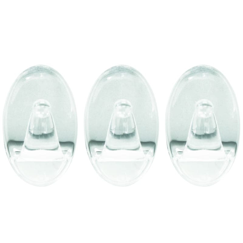 Rolson Transparent Hooks Set 3pk | Tools & Equipment - B&M Stores