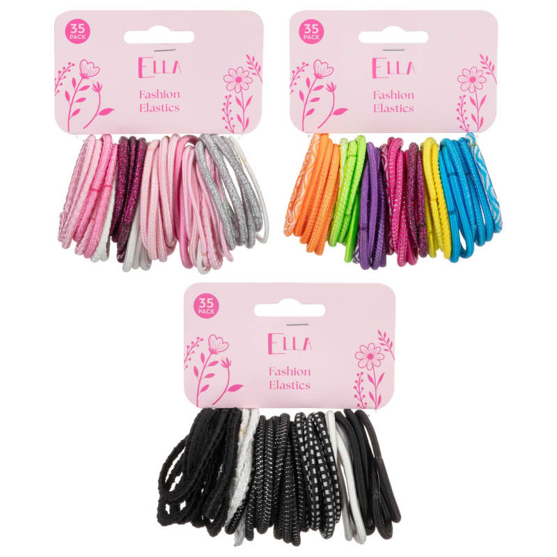 Ella Fashion Elastic Bobbles 35pcs - Multicolour | Hair | B&M