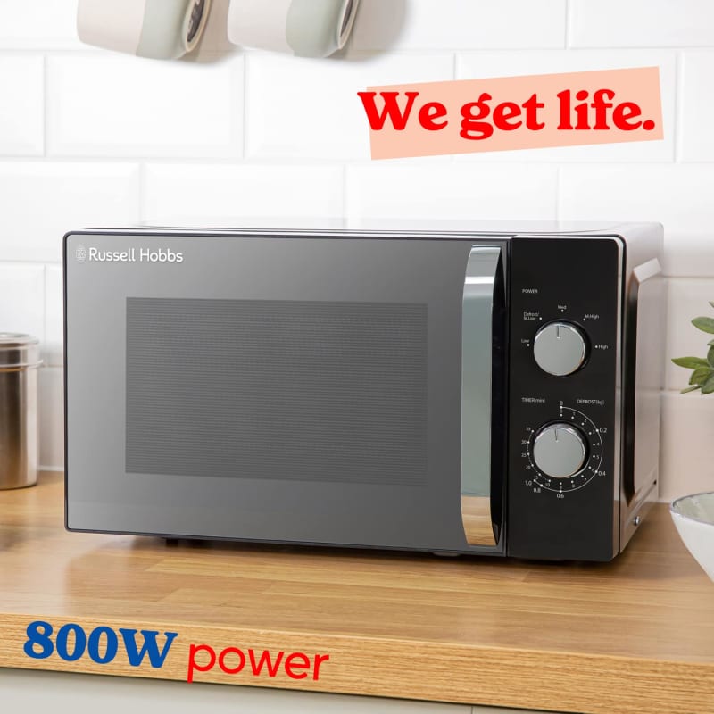 Russell Hobbs 20L Black Manual Microwave 800w | B&M Stores