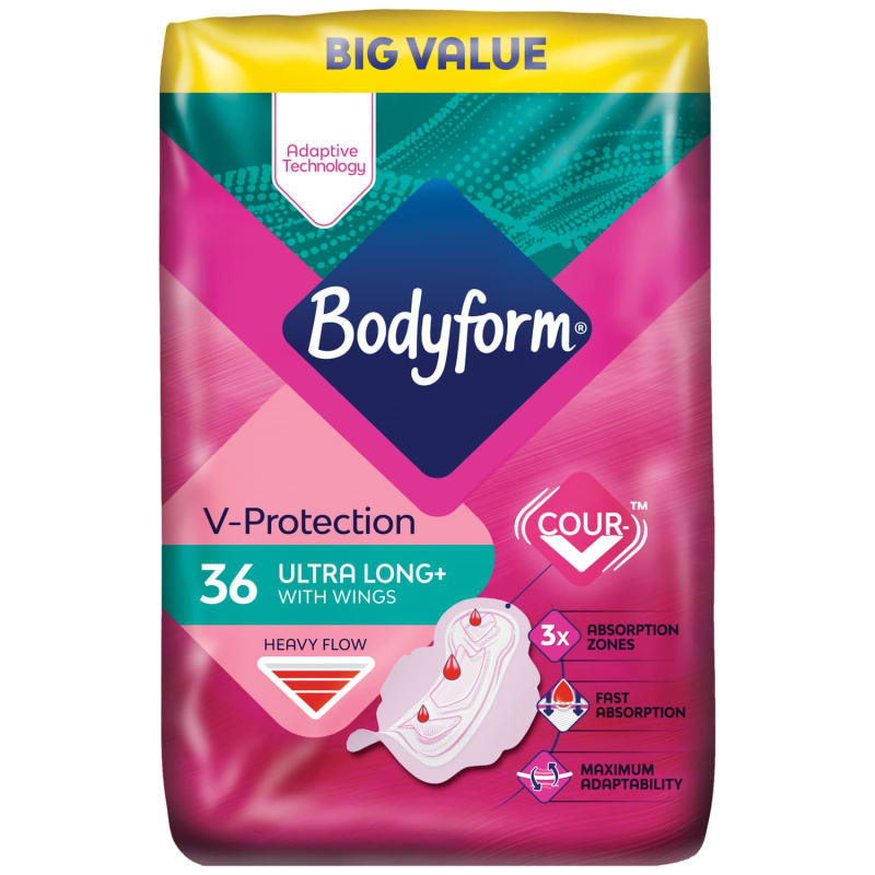 Bodyform Ultra Long Pads With Wings 36pk | Feminine Care | B&M