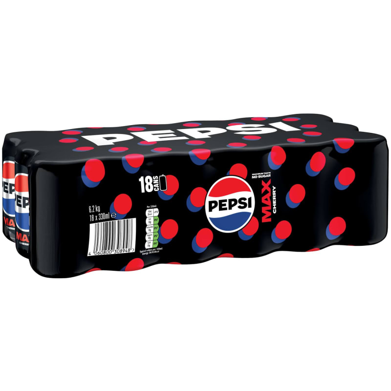 Pepsi Max Cherry 18 x 330ml | Soft Drinks, Fizzy Drinks - B&M Stores