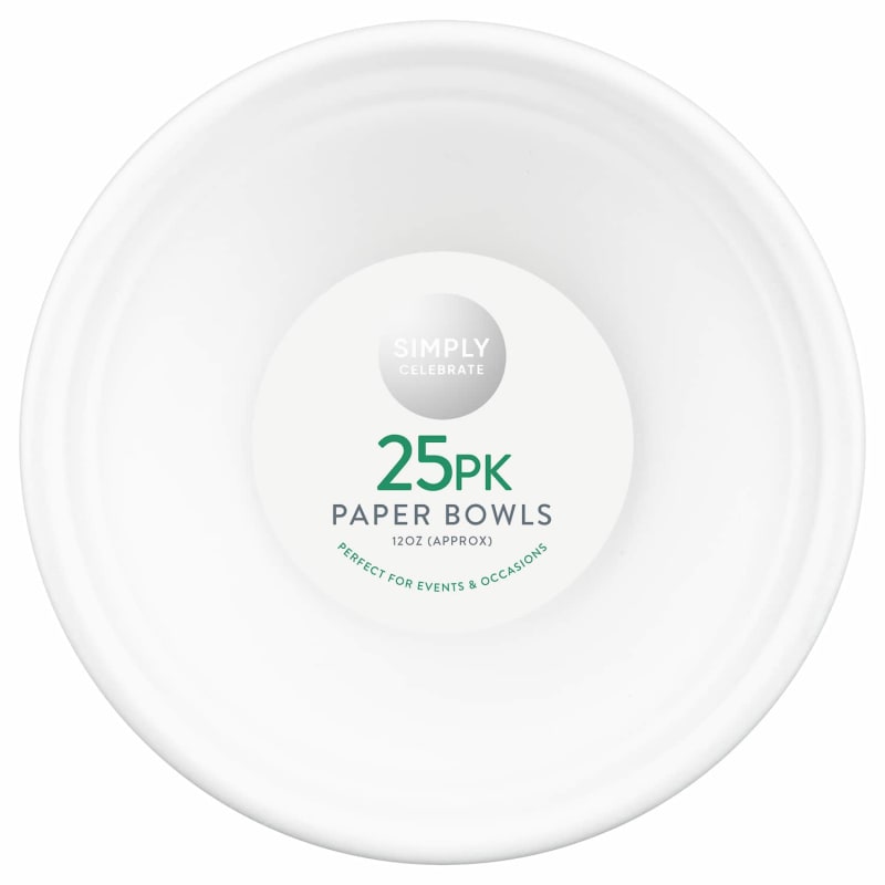 Paper Bowls 25pk | Party Shop | B&M
