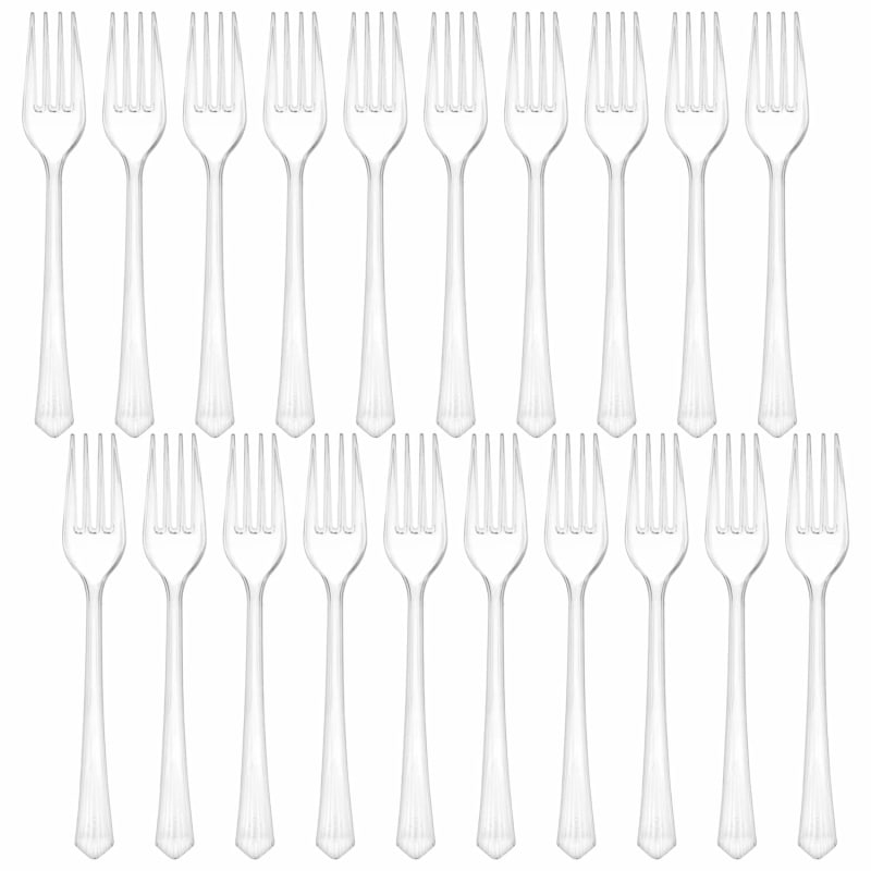 Clear Reusable Forks 20pk | Party Shop | B&M