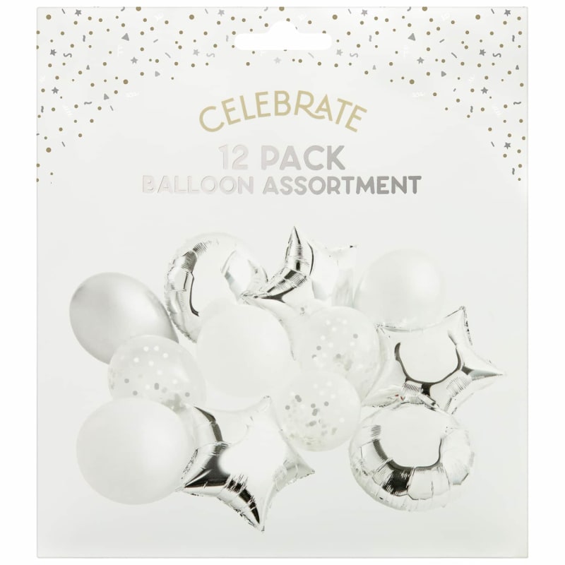 Metallic Party Balloons 12pk - Silver | Party Shop | B&M