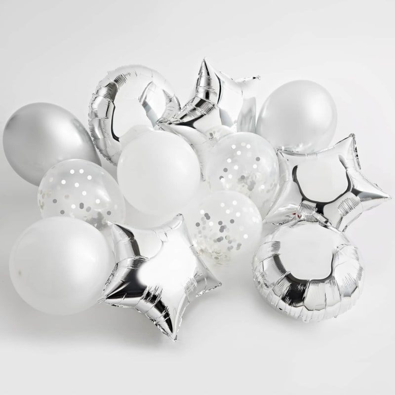 Metallic Party Balloons 12pk - Silver | Party Shop | B&M