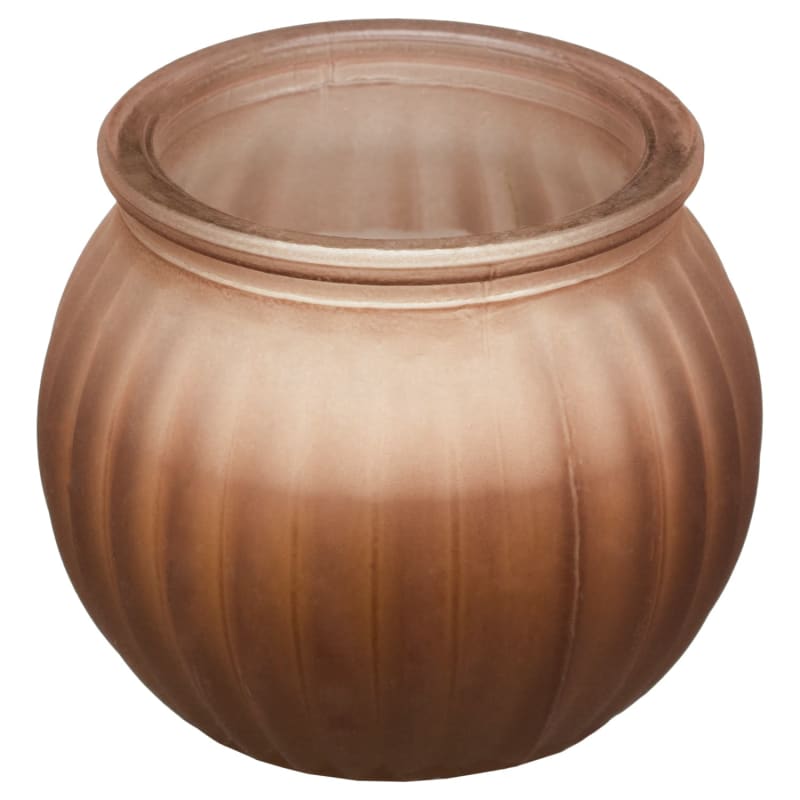 Mini Round Glass Ribbed Candle - Rust | Candles & Diffusers | B&M
