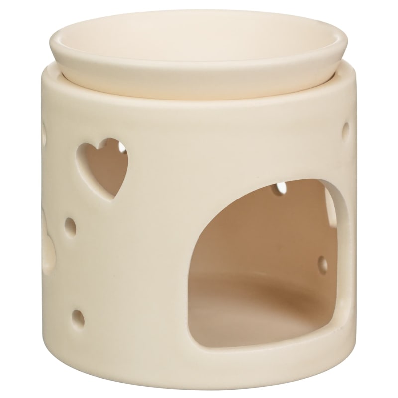 Mini Heart Oil Burner with Removeable Top - White | Oil Burners | B&M