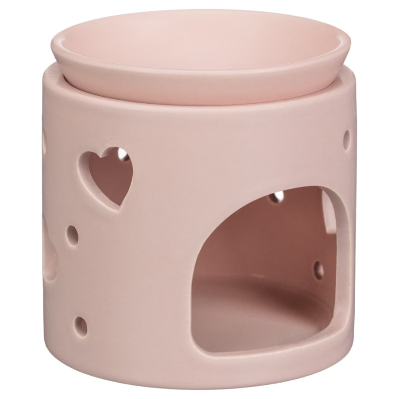 Mini Heart Oil Burner with Removeable Top - Pink | Oil Burners | B&M