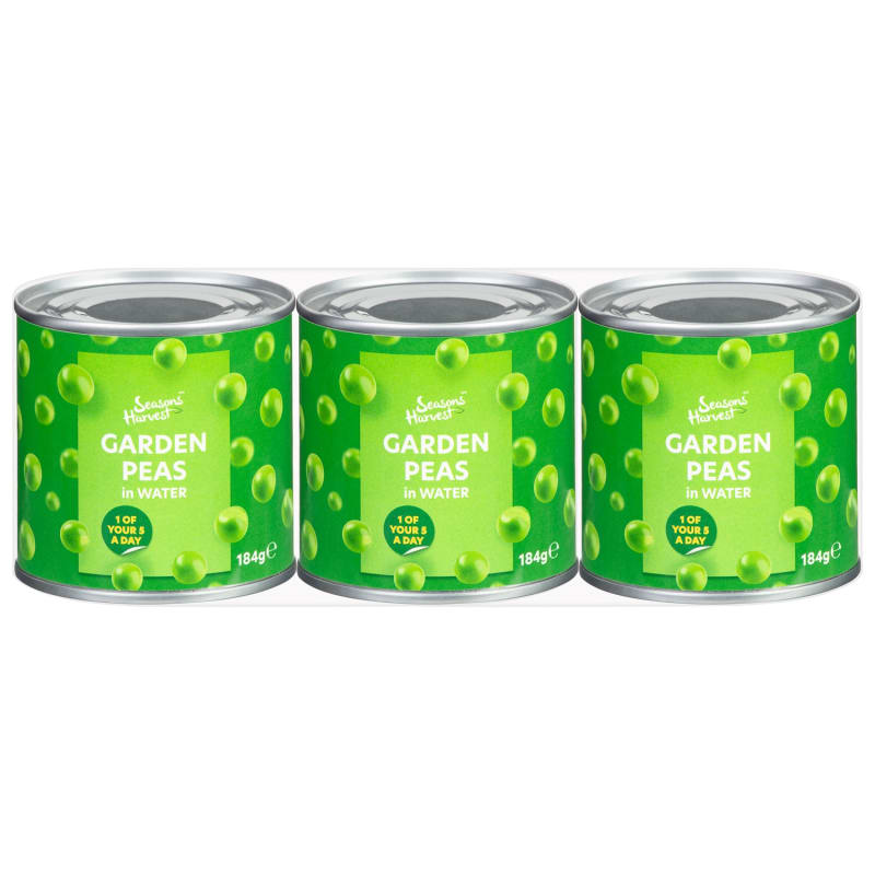 Season's Harvest Garden Peas 3pk | Tinned Food | B&M