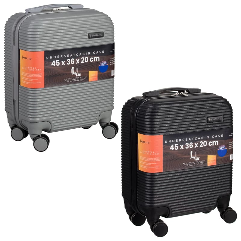 Bordlite Hard Shell Underseat Cabin Case 45cm - Black | Luggage | B&M