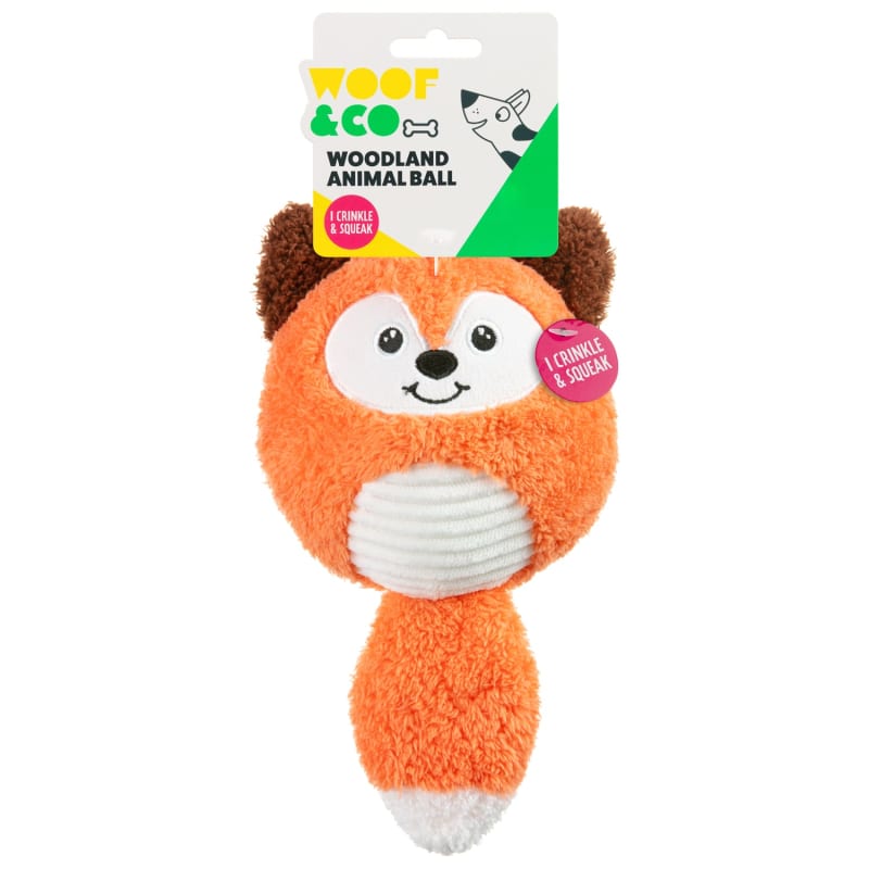Woodland Animal Ball Puppy Toy - Fox | Dog Toys | B&M