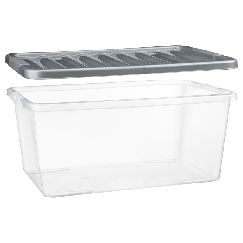 Storage Box with Lid 45L 2pk | Home | Storage Boxes - B&M