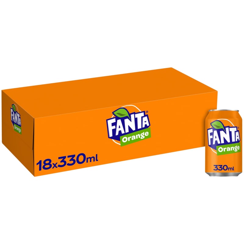 Fanta Orange Cans 18 x 330ml | Fizzy Drinks | B&M Stores