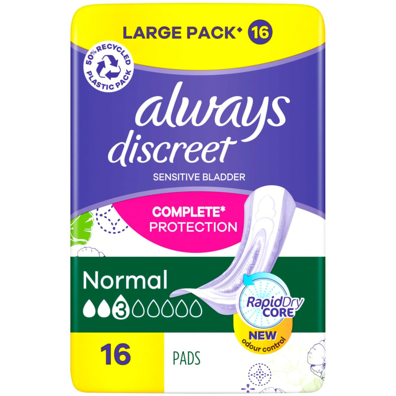 Always Discreet Normal Strength Large Pack 16pk | Feminine Care | B&M