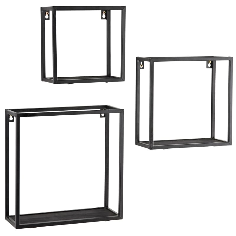 Home Collection Shelves 3pk - Black | Storage & Shelving | B&M