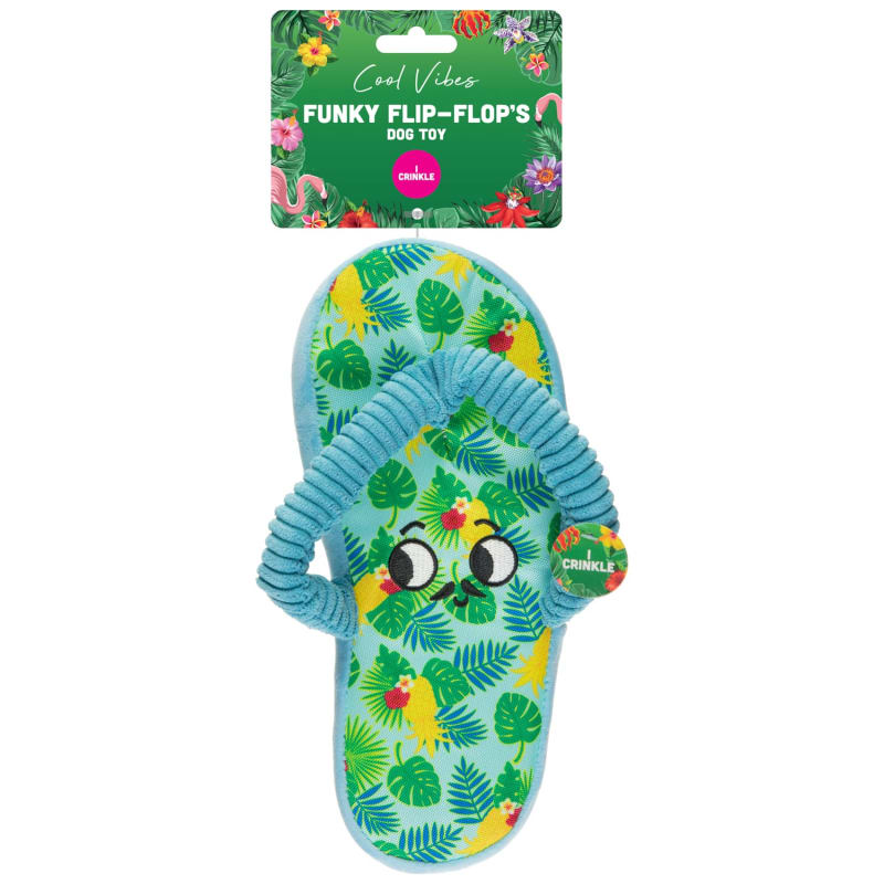 Cool Vibes Funky Flip-Flops Dog Toy - Blue | Dog Toys | B&M