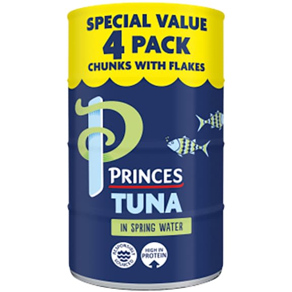 Princes Tuna In Spring Water 4pk | Tinned, Canned Food | B&M Stores