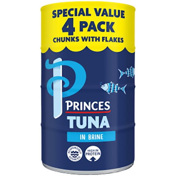 Princes Tuna In Brine 4pk | Tinned, Canned Food | B&M Stores